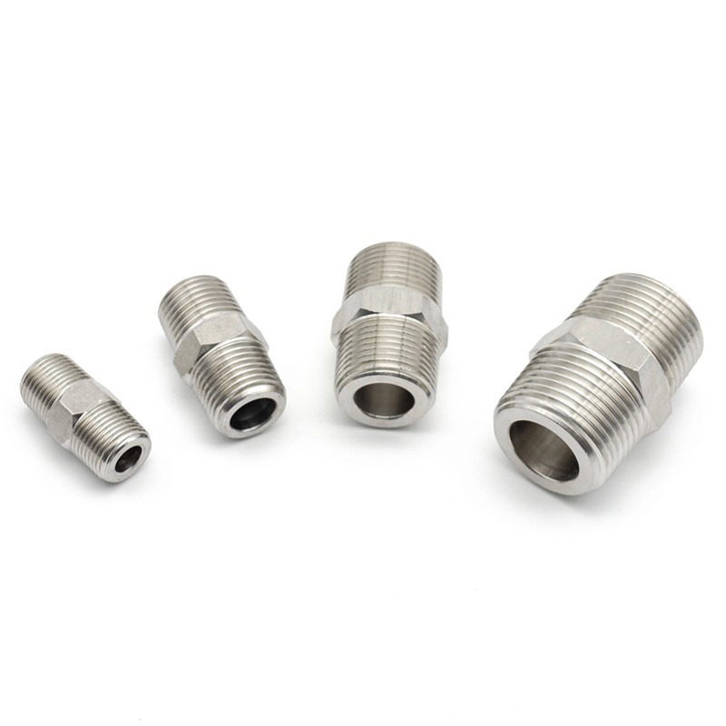 304 Stainless BSPT 3/4" x 1/2" Reducing Double Male Thread Connector ...